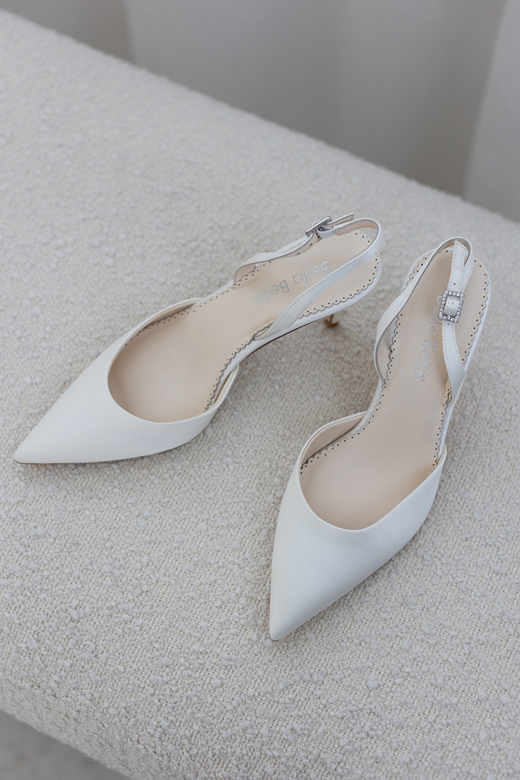 Bella Belle - Simone - Pointed Toe Slingback Stiletto Heels - Ivory ...