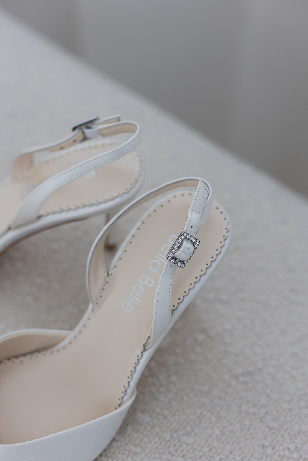 Bella Belle - Simone - Pointed Toe Slingback Stiletto Heels - Ivory ...