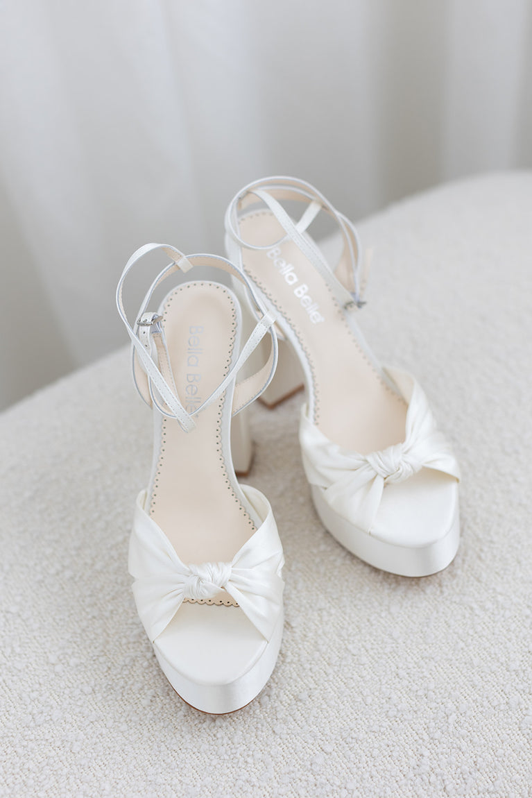 Bella Belle - Serafina - Open Toe Platform Bridal Sandals – The White ...