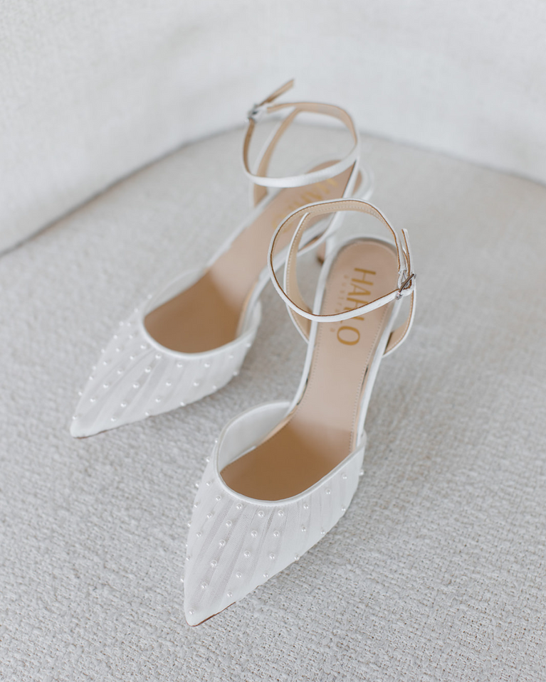Harlo Australia - Ellie Pearl Kitten Heel - White – The White Collection